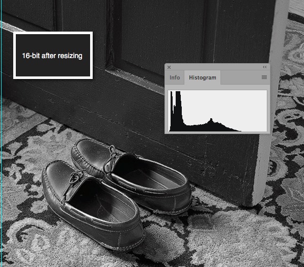 Converting an 8-to 16-bit grayscale before adjusting