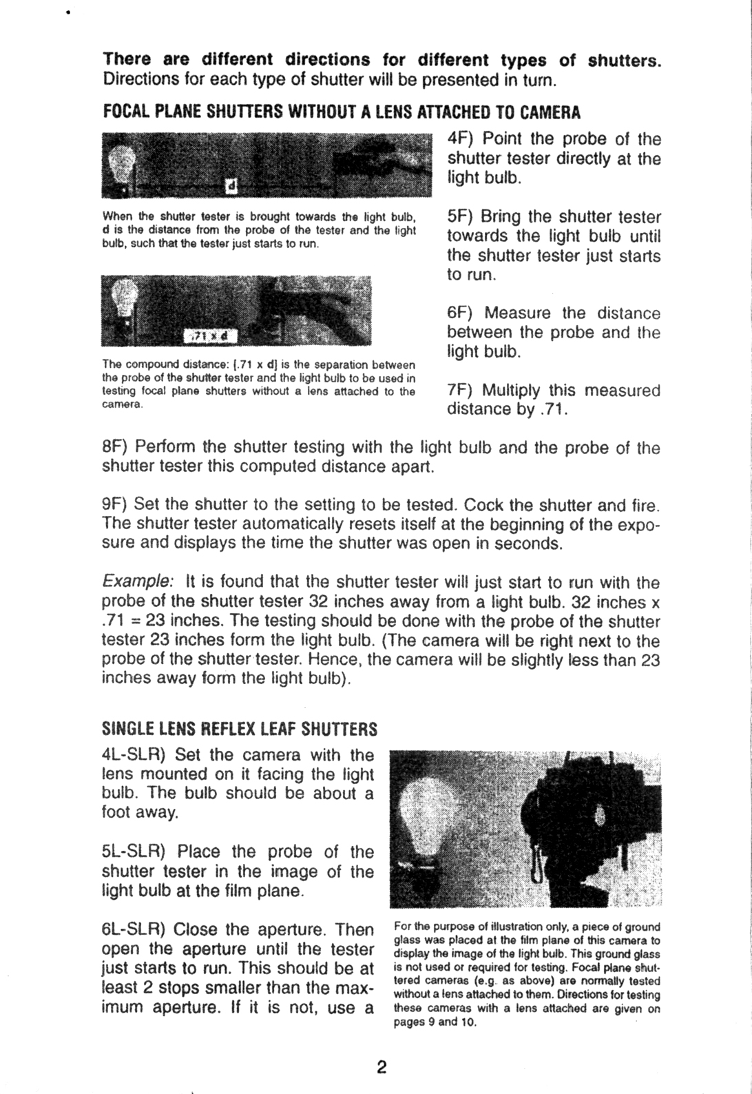 Kenneth Lee Gallery - Calumet Shutter Tester Manual