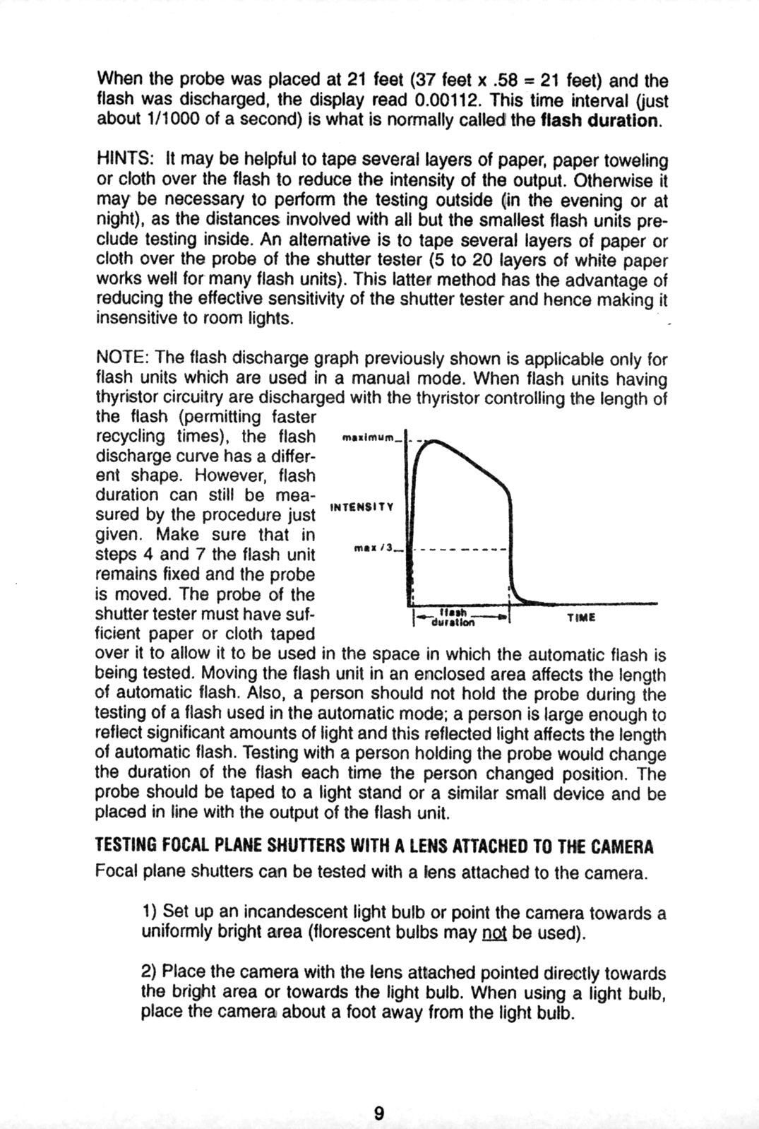Kenneth Lee Gallery - Calumet Shutter Tester Manual